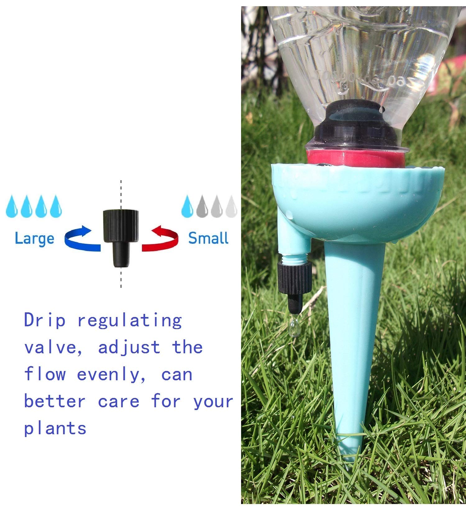 Sanyuan Plant Automatic Watering Device 6 Packs Garden Drip Irrigation Drip Plant Watering Pile Watering Tip Outdoor Indoor Potted Plant can be Adjusted to Slowly Release Drip Watering Device