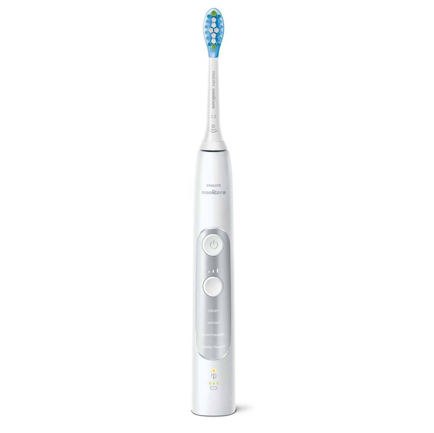 PHILIPS Sonicare ExpertClean 7500 Rechargeable Electric Toothbrush, White + Extra Brush Head, Charging Travel Case - 4 Modes and 3 Intensities Brushing, Up to 2 Weeks Operating time - HX9690/06