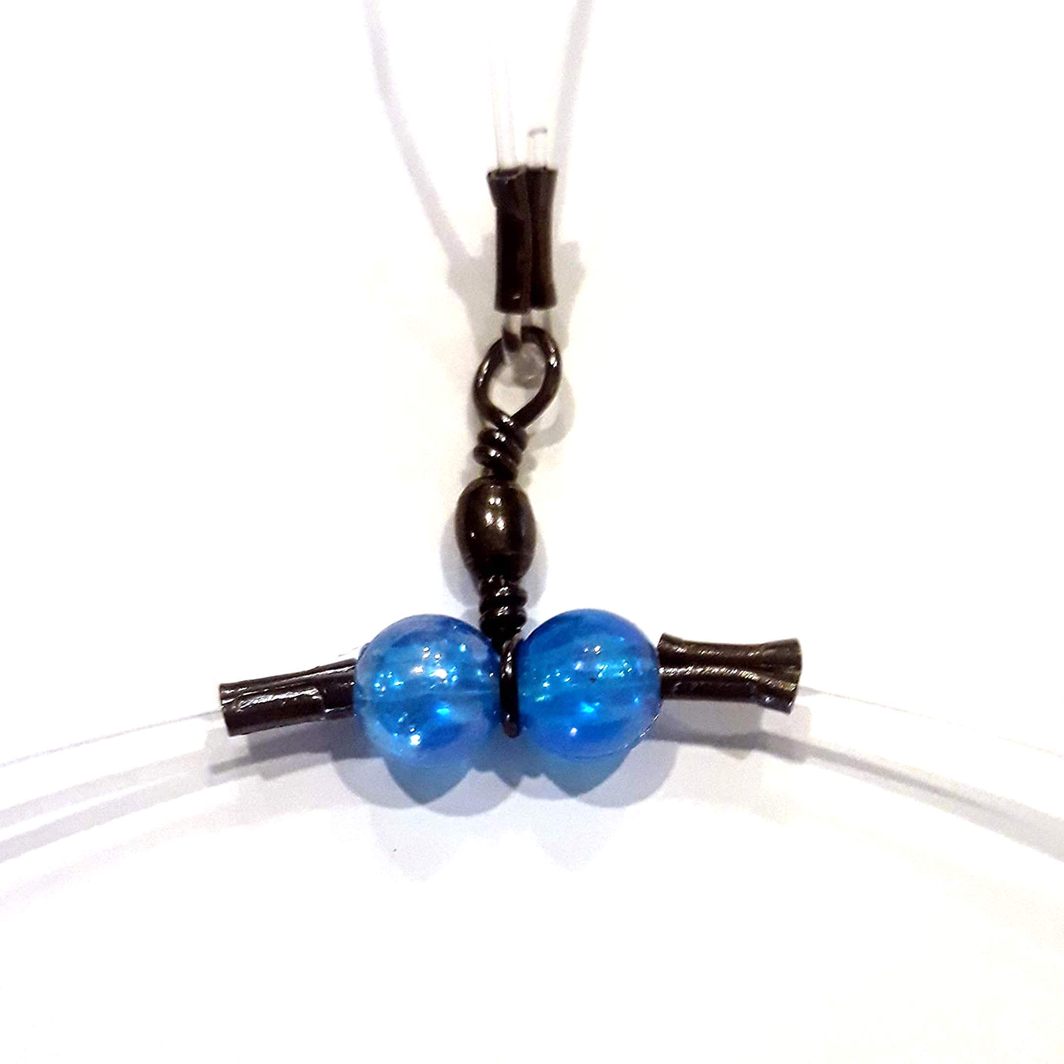 Stellar Double Drop Drum Leaders (Blue), Saltwater Fishing Rig, Circle Hooks 100 lb. Mono (5/0 Hooks, 1 Pack)