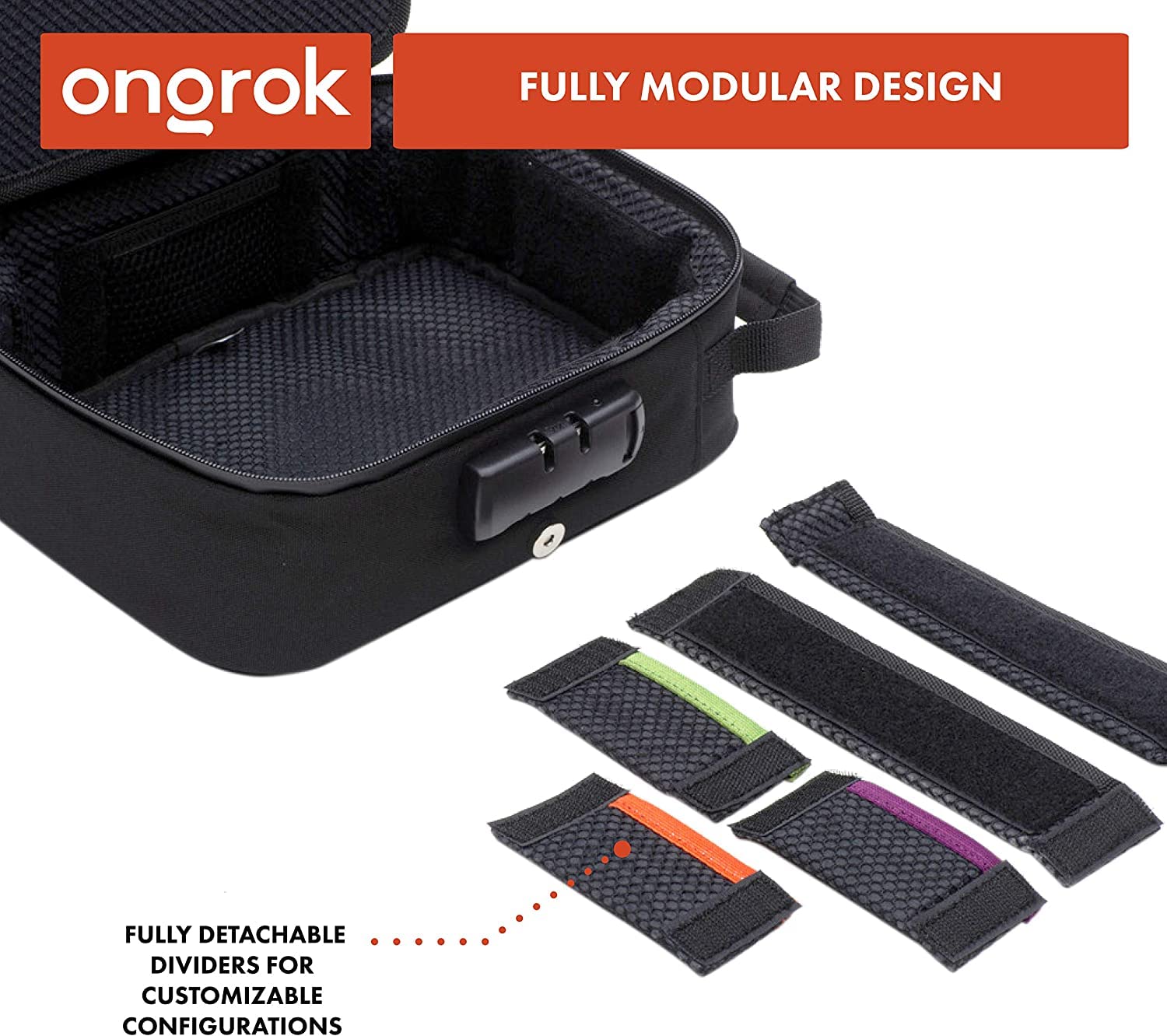 ONGROK Extra Large Lock Bag (9 x 8 x 3.5), Locking Case with Carbon Technology, Box Comes with Bonus Glass Jar
