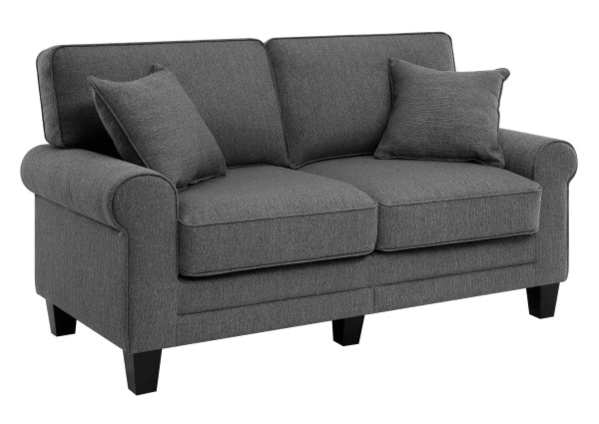 Serta Copenhagen Love Seats, 61" Loveseat, Dark Gray