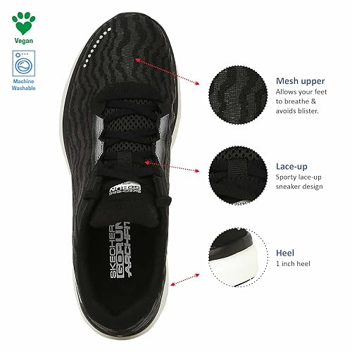 Skechers Women's Go Run Ride 10 Black/White 6 B