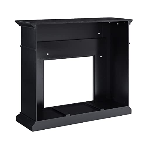 SEI Furniture Drovling Marble Tiled Electric Fireplace, Black-White-Gray
