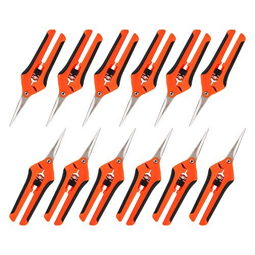 YaeCCC 12-Pack 6.5 Inch Gardening Hand Pruner Pruning Shear with Stainless Steel Blades