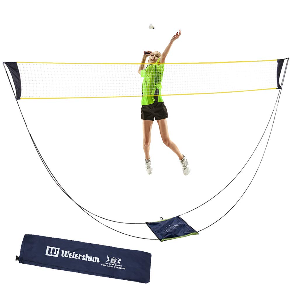 Quner Easy Setup Portable Badminton Net Foldable Net Rack with Carry Bag for Outdoor, No Tools Required