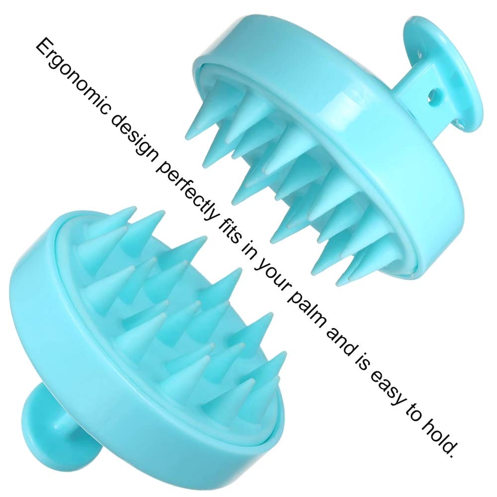 Set of 4 Soft Silicone Hair Scalp Massager, Shampoo Brush with Dandruff Brush(Assorted Colors)