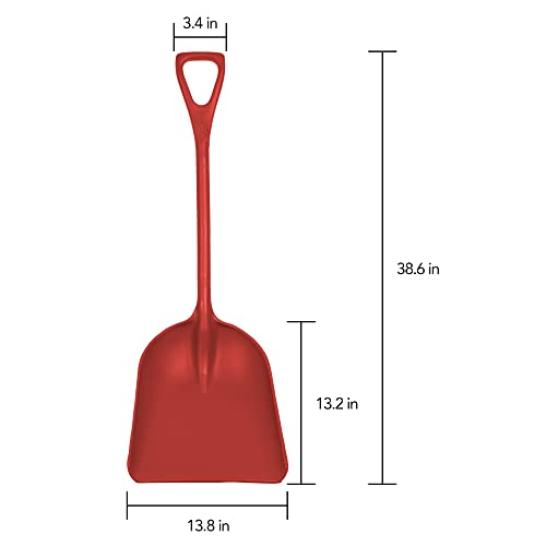 Remco 69824 Seamless Hygienic Shovel - BPA-Free, Food-Safe, Commercial Grade Kitchen and Gardening Accessories, 14", Red