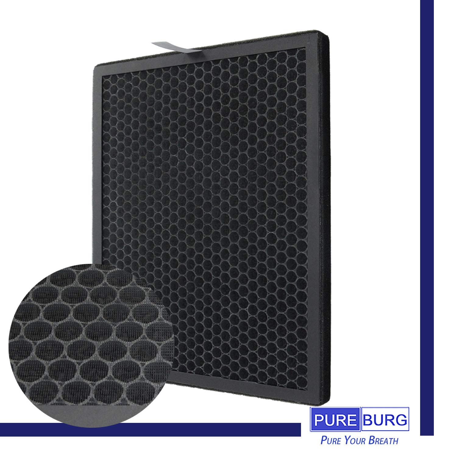 PUREBURG Replacement True HEPA Filter Kit Compatible with Alexapure Breeze Air Purifier Model 3049 AP-B102,H13 Activated carbon Filter Air Clean PM2.5 Odor smoke VOCs,2-Pack