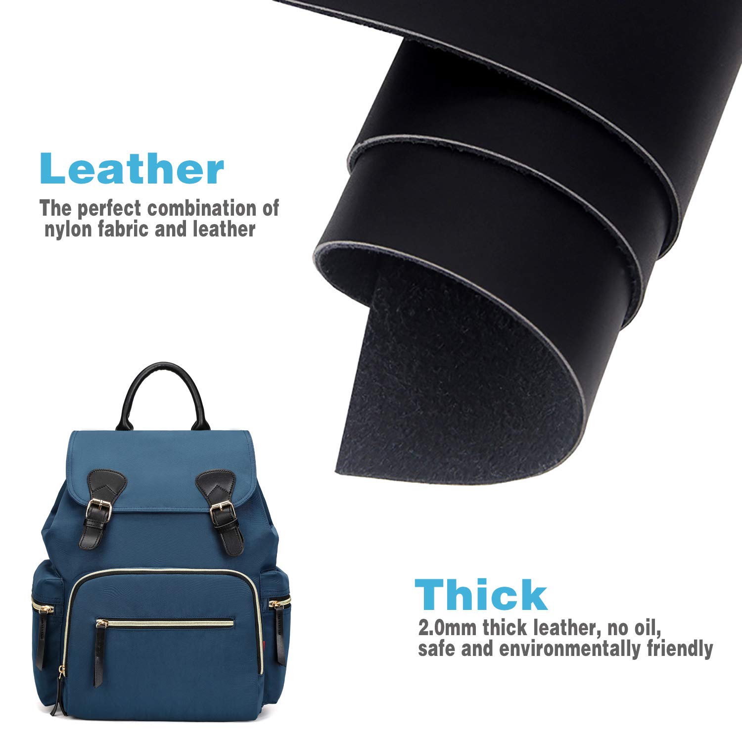 QIMIAOBABY Diaper Backpack, Waterproof Nylon Baby Nappy Storage Bag (Black)
