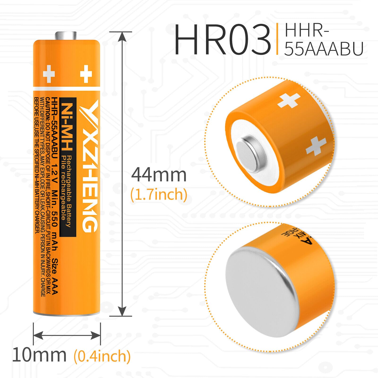 QWSHAN 4/8 pcs HHR-55AAABU AAA 1.2v Battery for Panasonic Cordless Wireless Phone Telephone Handset DECT 6.0 550mAh Rechargeable NI-MH (8pcs)