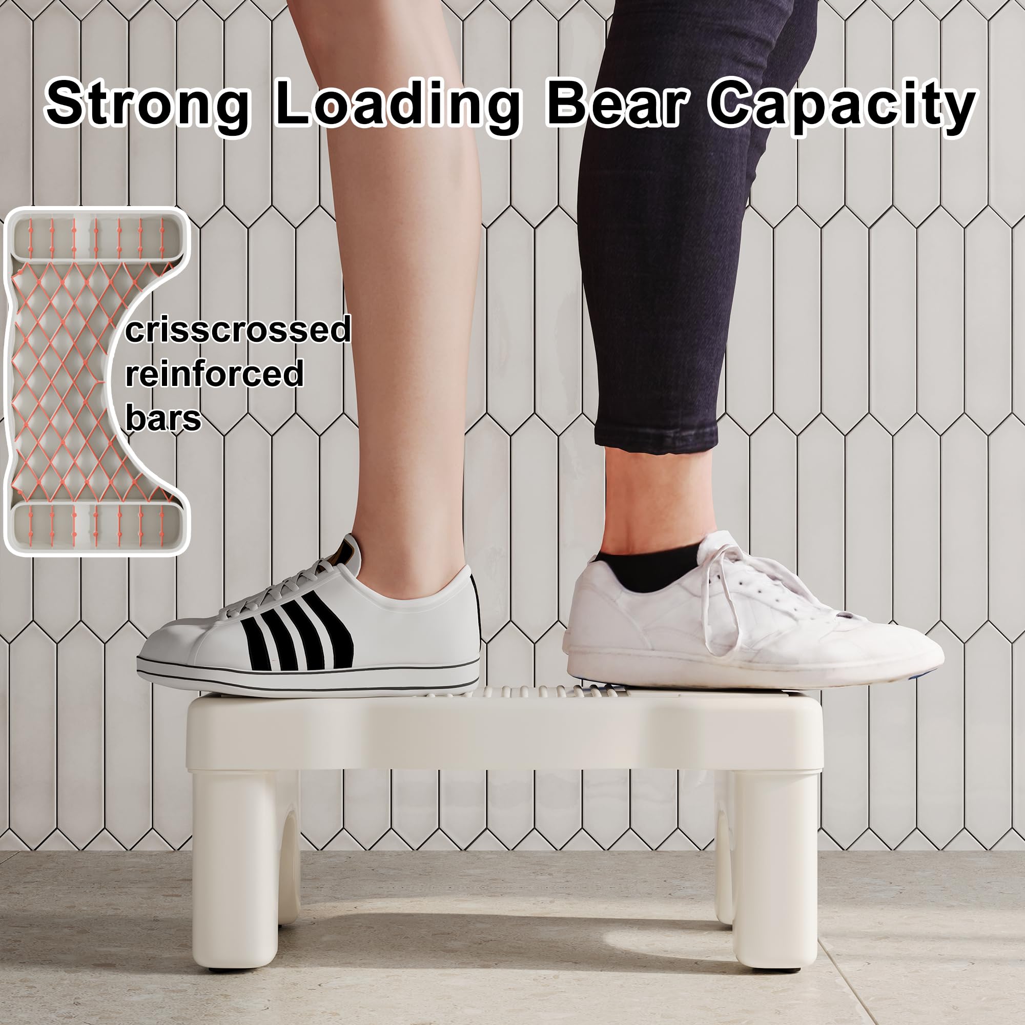 Premium Toilet Stool Squat for Adults, Non-Slip Squatting Poop Stool for Bathroom, Sturdy Pooping Stool, Toilet Step Stool for Kids/Toddlers, 7 Inch Potty Foot Stool, US Patented