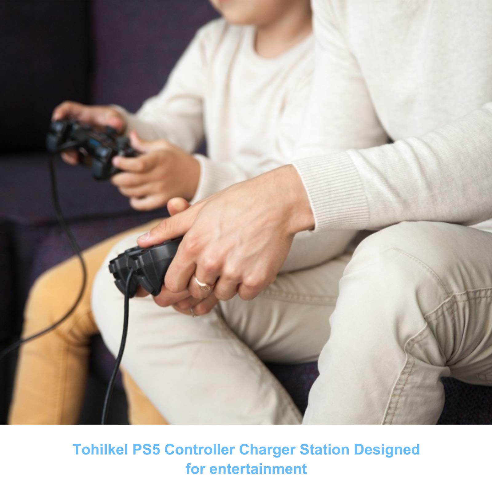 Storage Stand for PS5 Console and PS5 Controller with Dual Sense Controller Charger Dock, LED Indicator and 13 Game Slots, Black