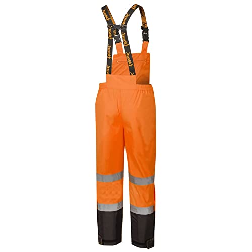 Pioneer Ripstop High Visibility Bib Pant - Safety Rain Gear โ Hi Vis, Waterproof, Reflective, Work Overalls for Men โ Orange, Yellow/Green
