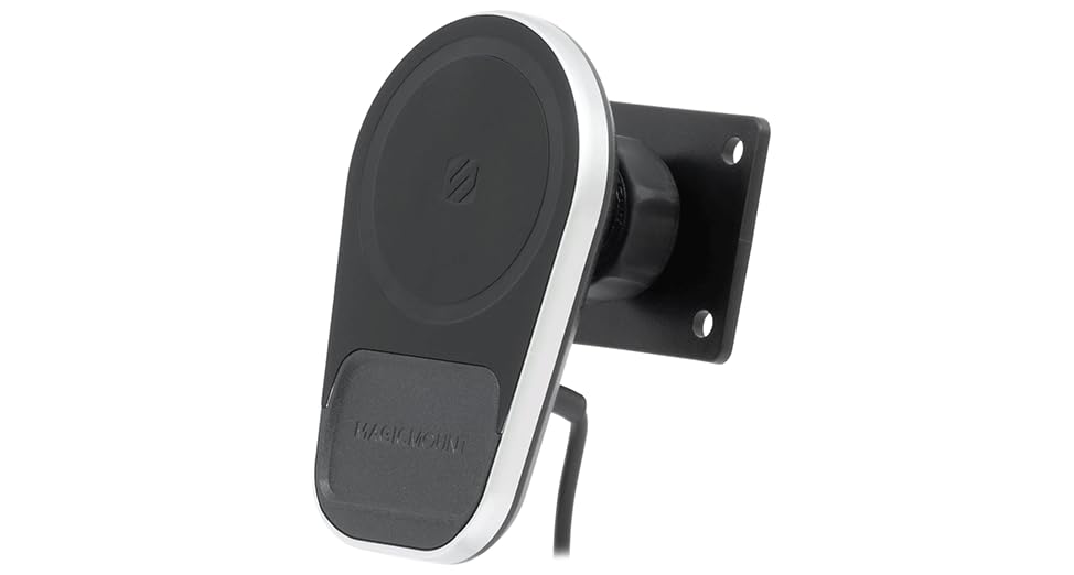 Scosche MPQ5AMPSPC-UB MagicMount Pro Charge5 15W MagSafe Wireless Charging Magnetic Cell Phone Car Mount with AMPS Mounting Plate Compatible with Scosche/ProClip Vehicle Specific Mount Bases