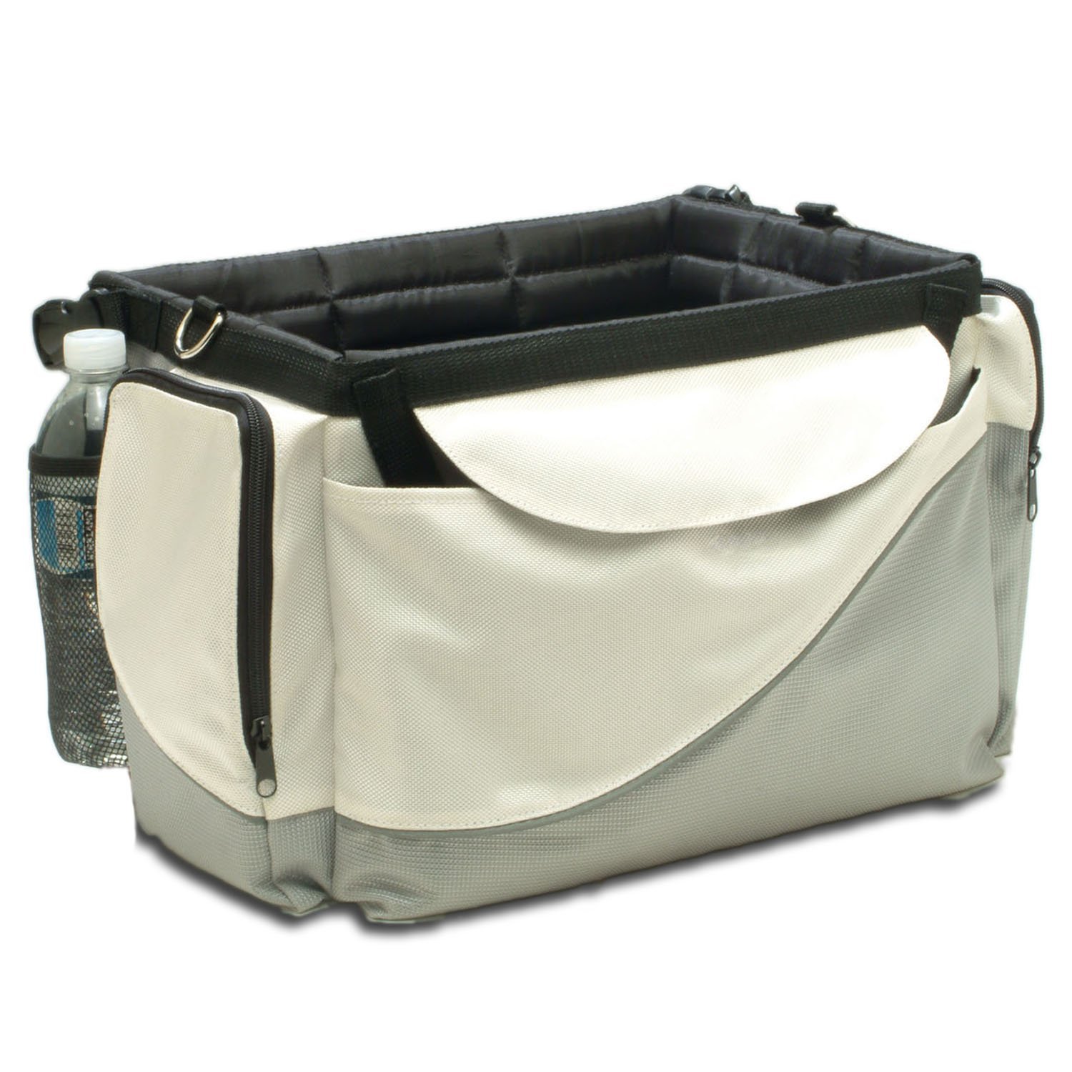 PetSafe Happy Ride Bicycle Basket for Dogs and Cats - Sport Style Light Nylon Material - Detachable Carrier with Shoulder Strap - Removable Sun Shield - Multiple Storage Pockets - Best for Small Pets