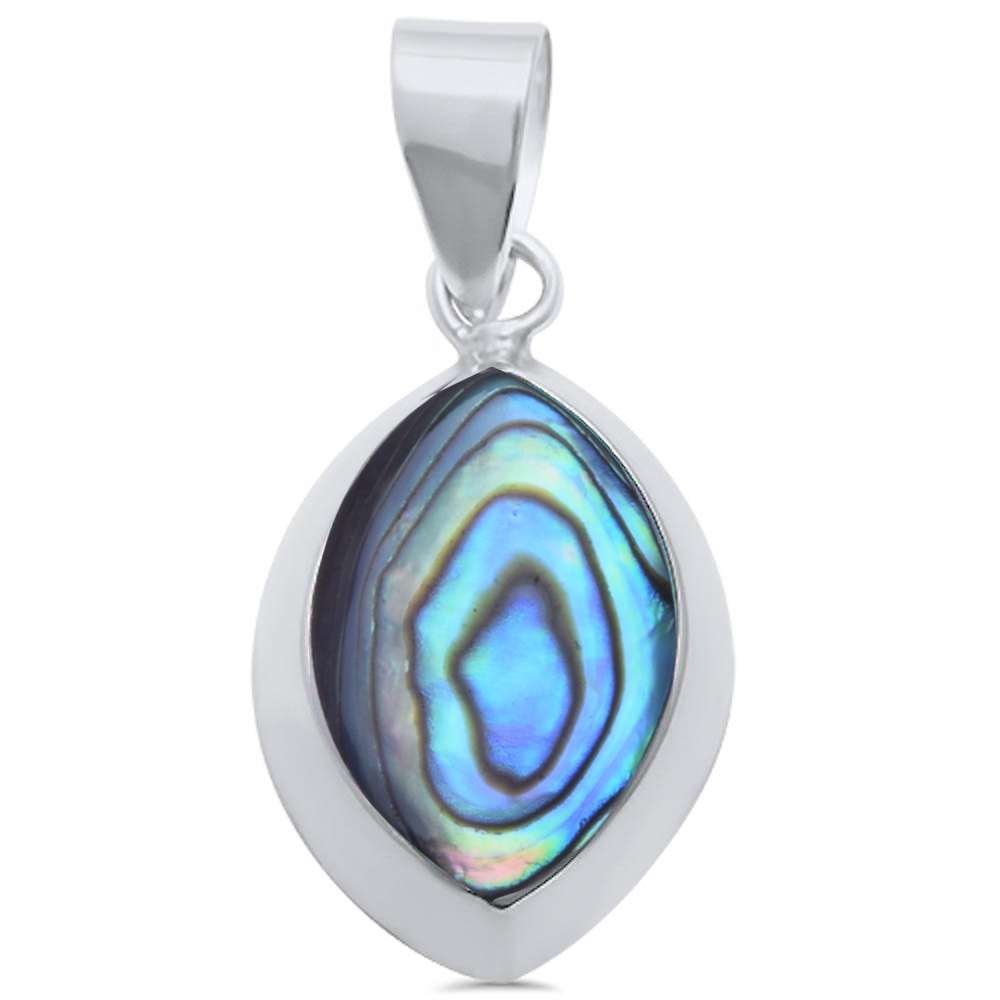 Oxford Diamond Co Simulated Abalone Marquise .925 Sterling Silver Pendant