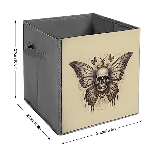 Psychedelic Death's Head Hawk Moth Storage Cubes with Handles Foldable Fabric Bins Organizing Baskets for Shelves Closet