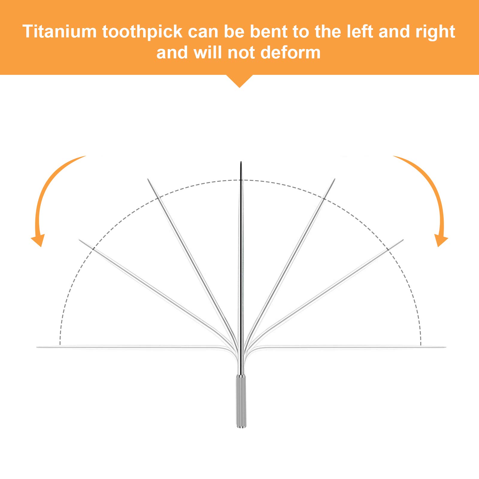 XINYUWIN Mini Pocket Toothpick Holder with 6PCS Reusable Titanium Toothpicks, Portable Outdoor Stainless Steel Toothpick Fruit Picks with Keychain for Camping Picnic