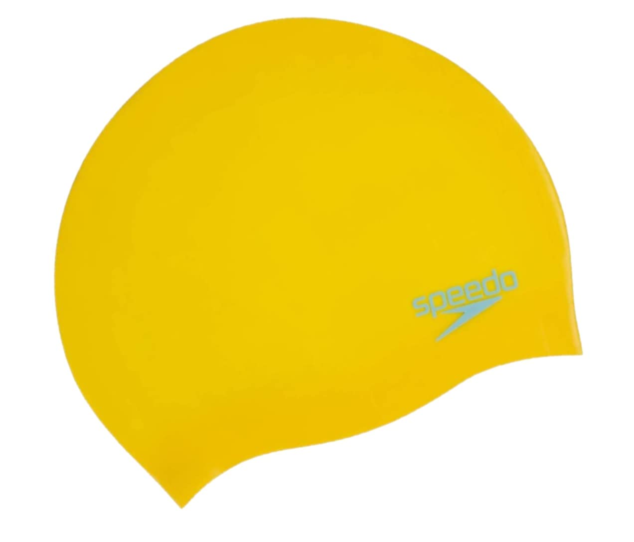 Speedo Unisex Kids Children's Plain Moulded Silicone Swim Cap Swimming Cap, Empire Yellow/Chill Blue, One Size