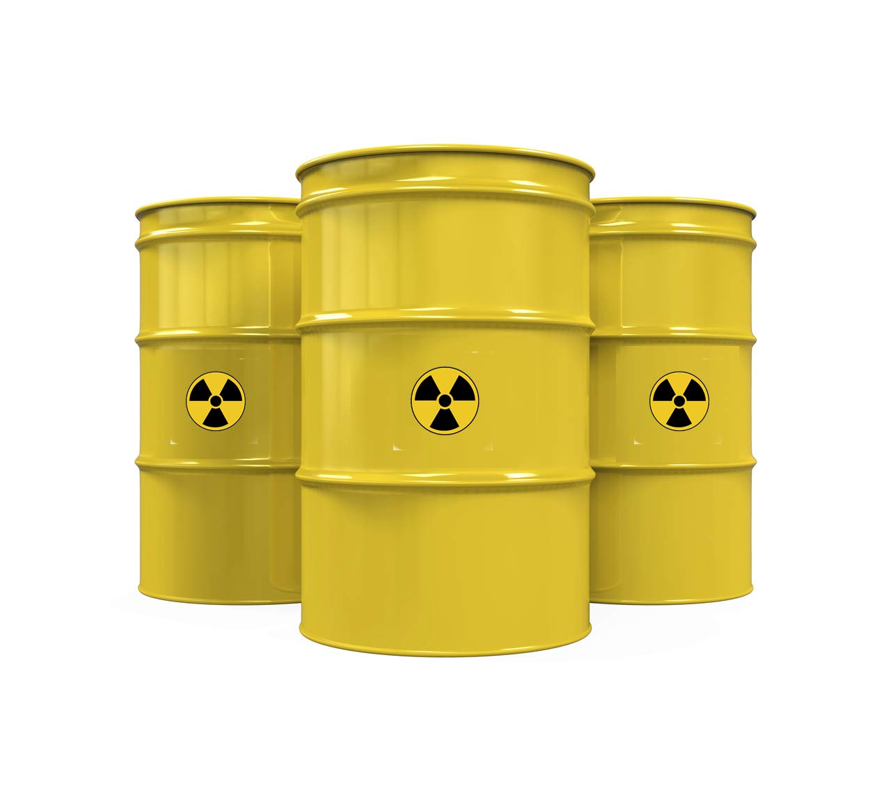 Radiation Hazard Warning Label, 3" Round, Pack of 6 Decals, Coated Paper, Yellow/Black Universal Radiation Symbol Stickers, Self-Adhesive Radioactive Sign