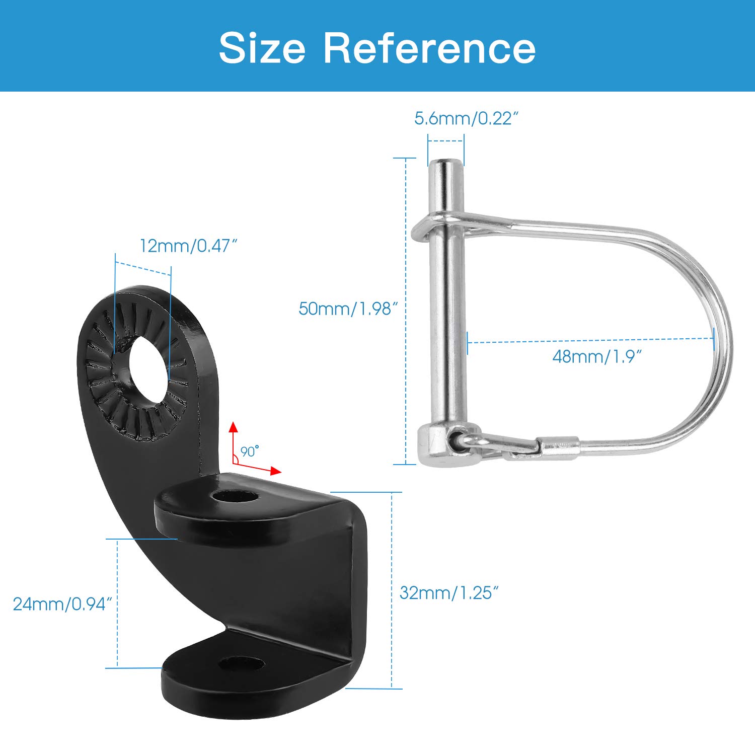 QKURT Bike Trailer Coupler, 2 Pack Bicycle Steel Hitch Coupler Bike Trailer Coupler for Child, Pet, Cargo Bile Trailers