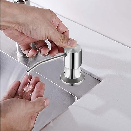 Sink Soap Dispenser, Kichen Sink Soap Dispenser, Good Suction Power, 47" Extension Tube kit, Under Sink Soap Dispenser Pump, No Need More Refills(Brushed Nickel)