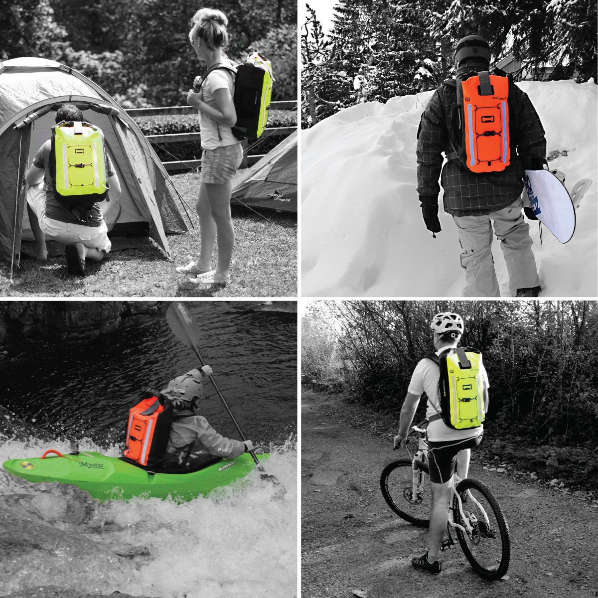 OverBoard Waterproof Pro-Vis Backpack, Orange, 20-Liter