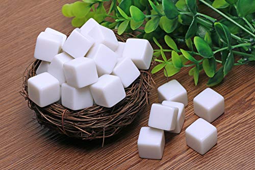 Shapenty 16MM White Acrylic Uniform Blank Dice Cubes for Classroom Board Games, DIY Sticker, Math Counting Teaching, Party Favor, Fun, Alphabet Numbers Puzzle Building Blocks Custom Dice Making, 30PCS
