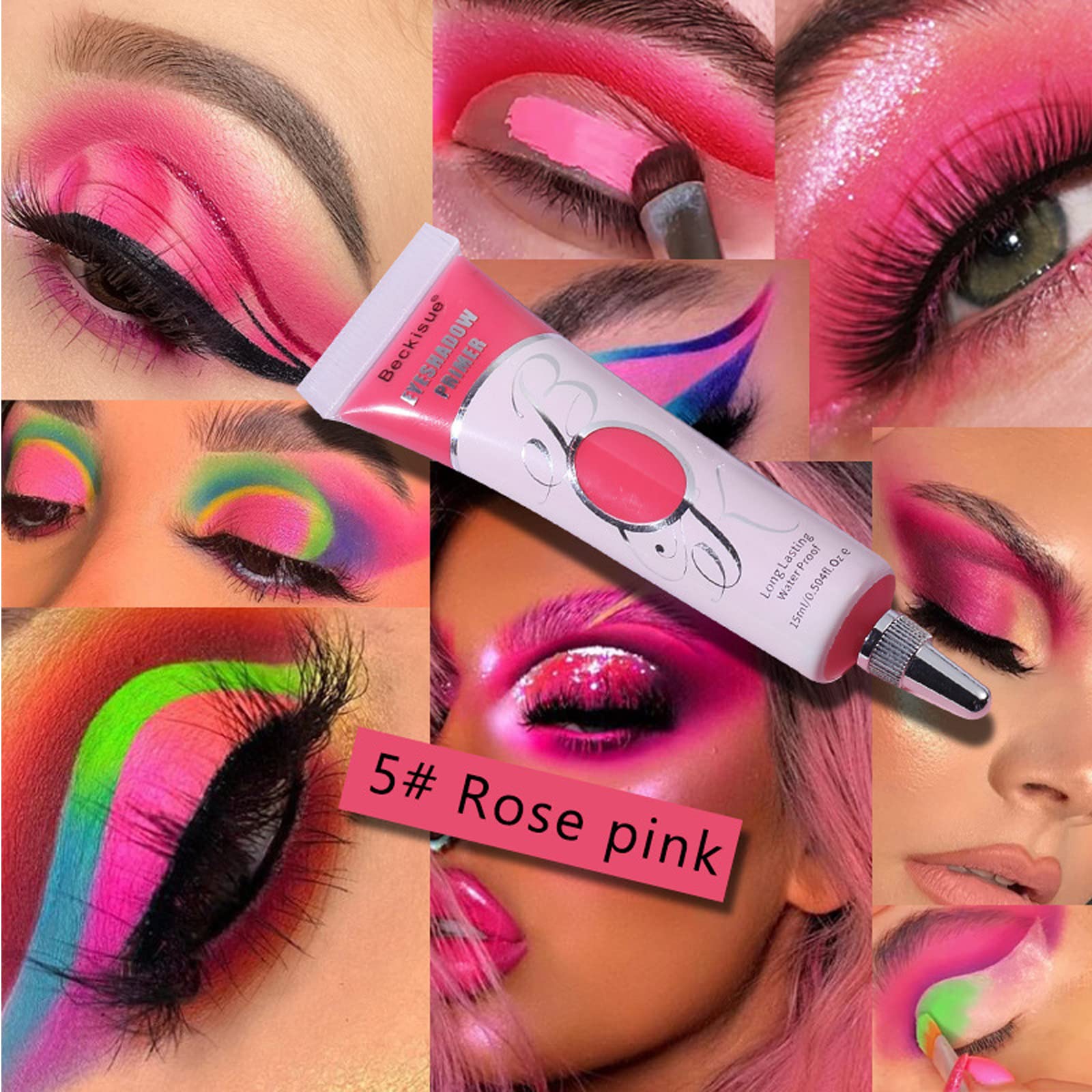 ROWNYEON Pigmented Liquid Eyeshadow Available in 6 Colors, Long Lasting & Blendable Eye Makeup, Vegan & Cruelty-Free (5# Rose Pink)