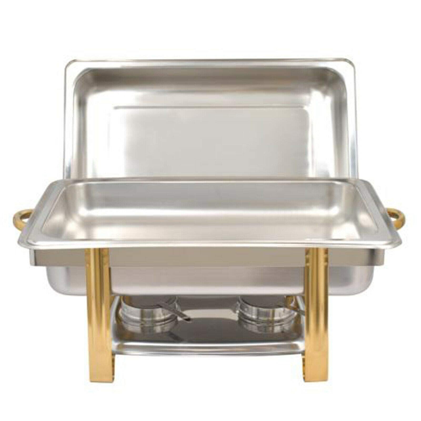 TFCFL Chafer Chafing Dishes Buffet Set Stainless Steel Food Warmer Rectangular Buffet Stove 9.5QT Capacity Buffet Warmer Set for Home and Restaurant Use
