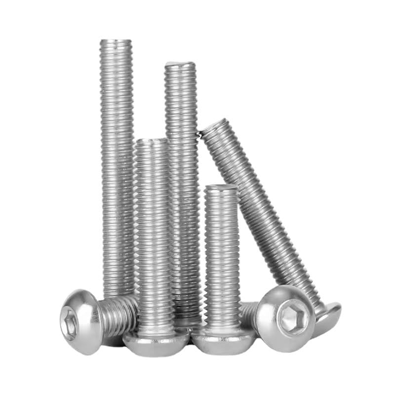 RAKTDA Hexagon Socket Screws 10pcs 201 Stainless Steel Round Head Hexagon Socket Screws pan Head Screws (Size : M5*12)