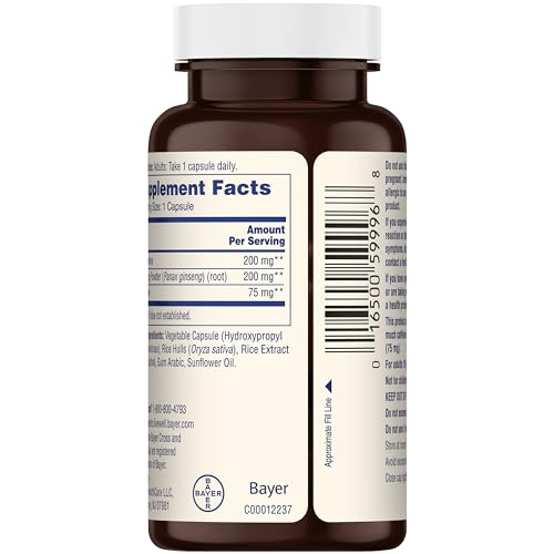 One-A-Day Brain Supplement – Brain Supplements for Memory and Focus Support, Concentration and Focus Support, Focus Supplement for Adults with L-theanine, Caffeine and Ginseng, 30 Capsules
