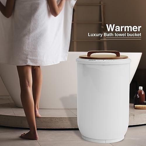 SAMEAT Luxury Large Towel Heated Warming Bucket Towel Warmers for Bathroom, Auto Shut Off, Fits Up to Two 40"X70" Oversized Towels, PJ's, Bathrobes, Blankets and More,Gray
