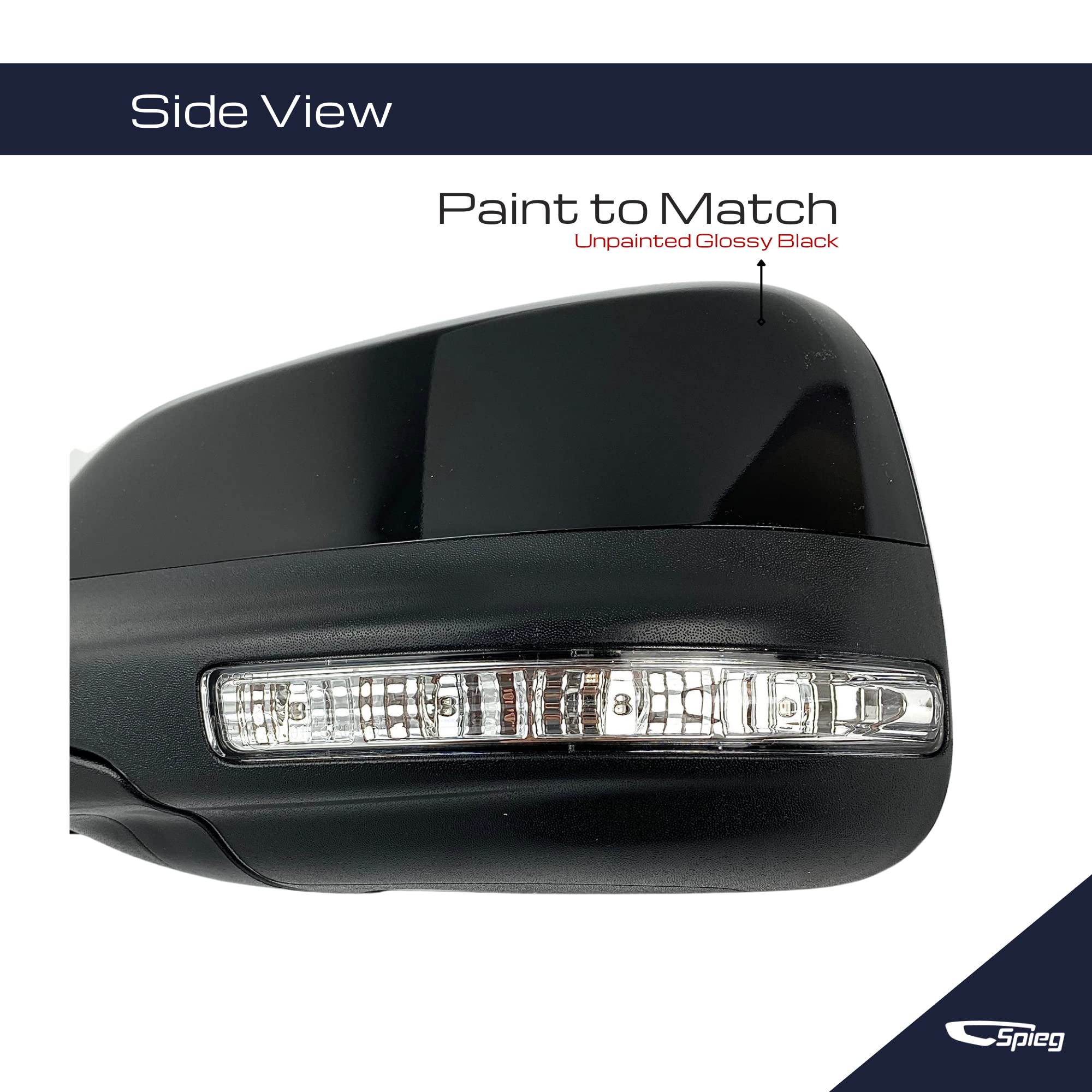 Spieg FO1321554 Passenger Side Mirror Replacement for Ford Explorer 2016-2019 Power Heated Turn Signal Light Puddle Lamp Spotter Black 7PIN (RH)