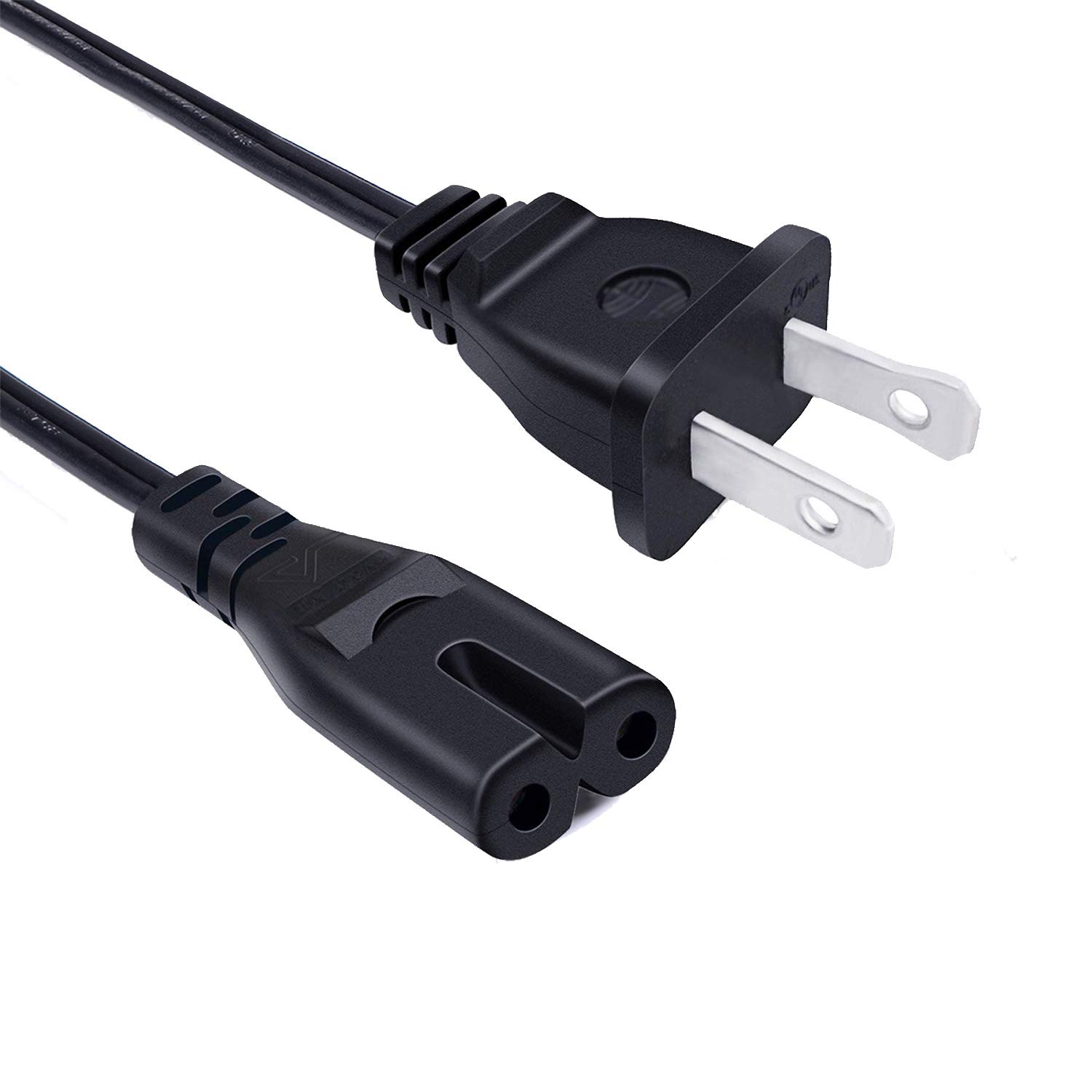 Power Cord Replacement for TCL Roku Smart TV HDTV 32 inch 40 42 43 48 50 55 60 65 75 inches 55FS4610R 32S4610R 50FS3800 55FS4690 40FS3800 8ft 2 Prong IEC C7 Power Cord Cable