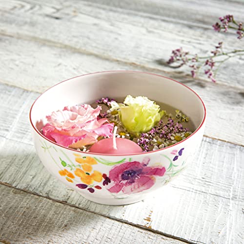 Villeroy & Boch Mariefleur Basic French Rice Bowl, 25 oz, Premium Porcelain, White/Multicolored
