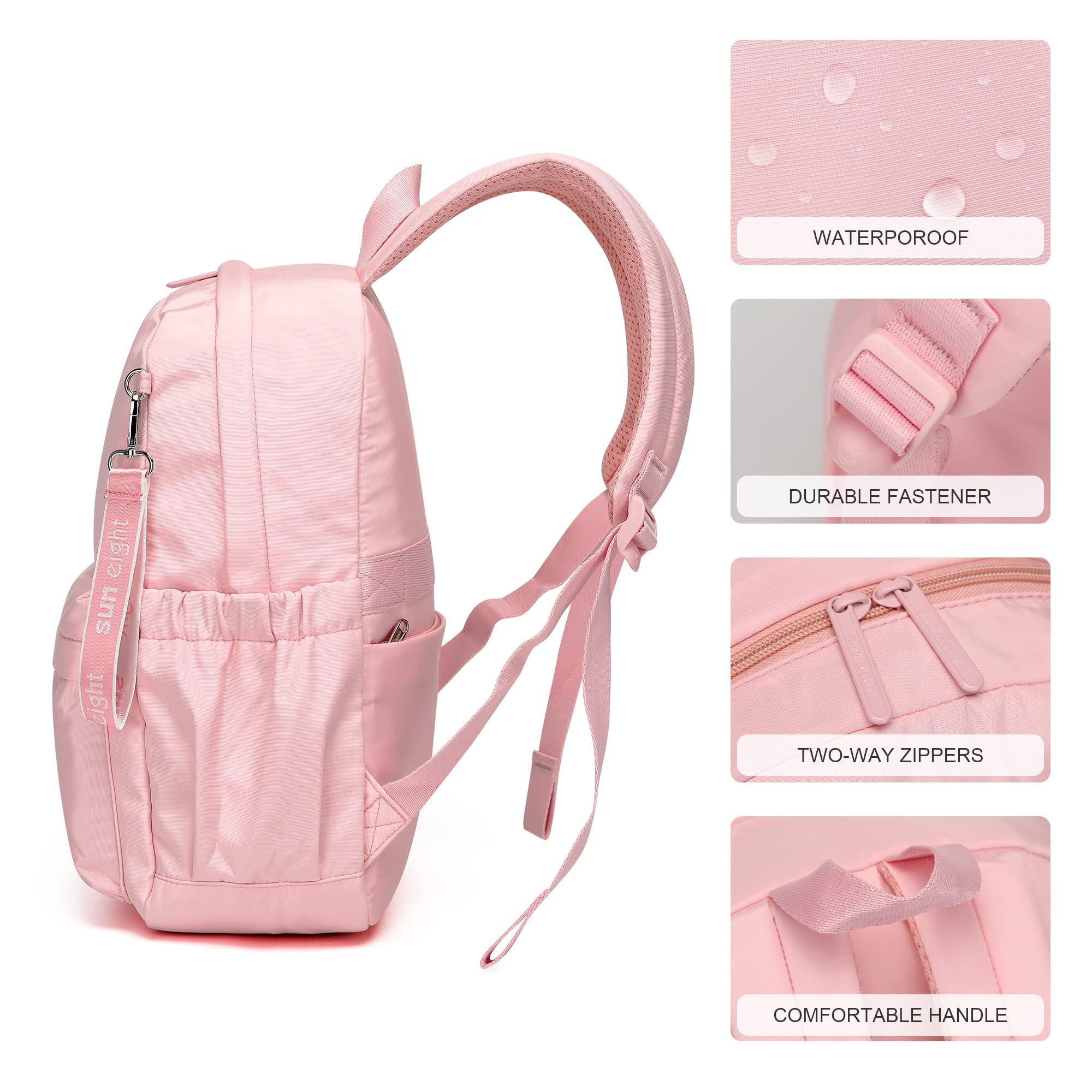Reqinqin Backpack for Girls Backpack Pink Waterproof Large Space School Backpack Suitable for Age for Over 6 Years old Kids Elementary Bookbag Lightweight Travel Toddler Backpack(Pink )