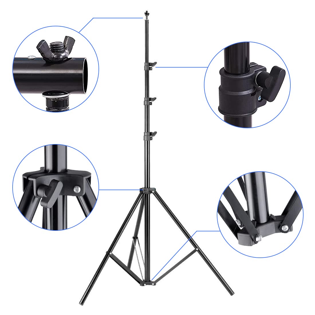 SLOW DOLPHIN 10x 8.5 ft Photo Backdrop Stand, Adjustable Photography Background Support System Stand for Photo Video Studio with Carrying Bag, Clips, Clamps