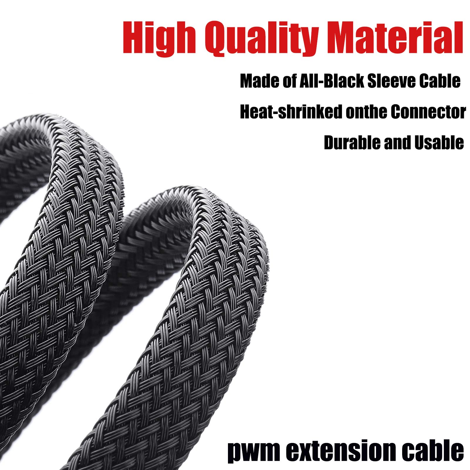 skineat 11.8" pwm Fan Extension Cable,4 pin Fan Extension Cable,Cable Extension pc,3-Pin/4-Pin Cooling Fan Extension Cable Wire (11.8"(30cm) 10pcs)