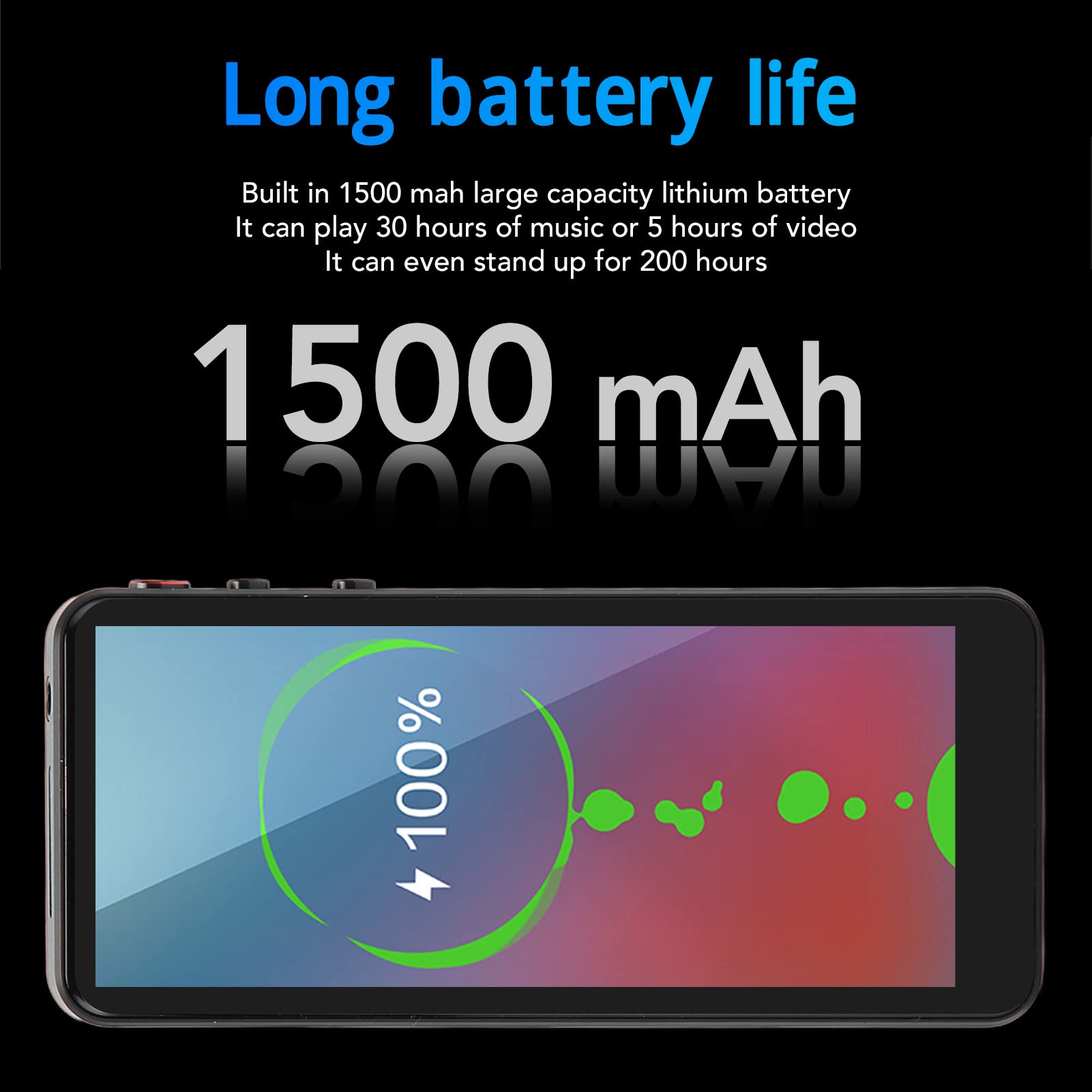 Septpenta MP3 Player with Bluetooth, 480X800 4.0 Inch TFT Display Portable MP4 with 8 Core Bluetooth 5.0, WiFi Full Touch Screen HD Noise Reduction Android MP4 Player (64GB)