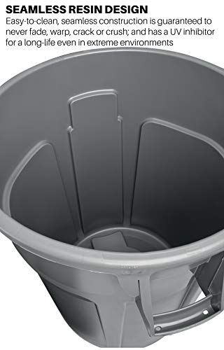 Rubbermaid Commercial Products Brute Heavy-Duty Round Recycling/Composting Bin, 20-Gallon, Recycle, Trash Can/Waste Container for Home/Garage/Bathroom/Outdoor/Driveway