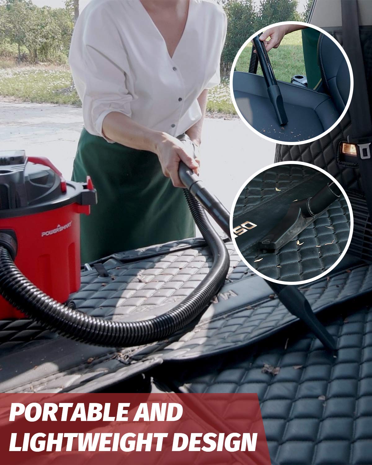 PowerSmart HEPA Cordless Shop Vacuum Cleaner, 2.6 Gallon, 20V, with 1.5Ah Battery and Charger, Portable Shop Vac