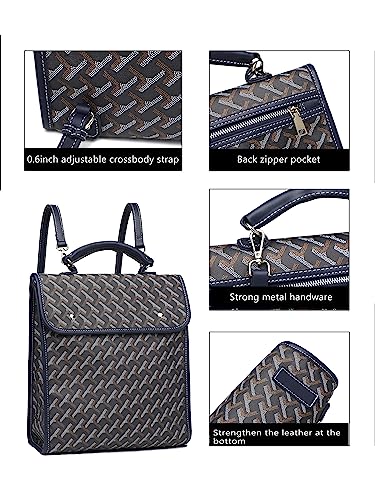 SELF FIND Backpack Purse for Women Fashion Designer Travel Backpack Vegan Leather Shoulder Bags for College Work Gift(Blue)