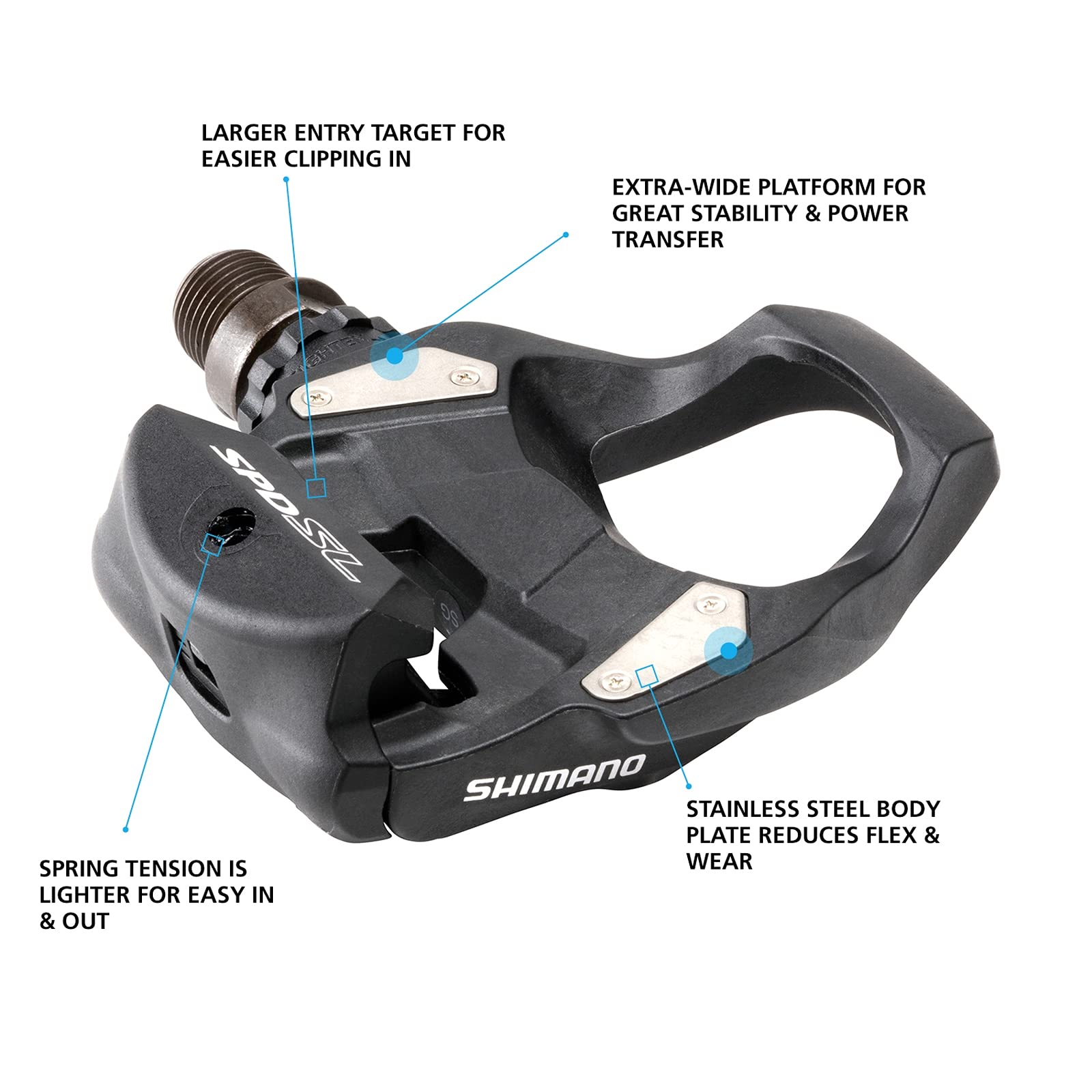 SHIMANO Unisex β Adult's PD-RS500 SPD-SL Road Bike Pedal Black