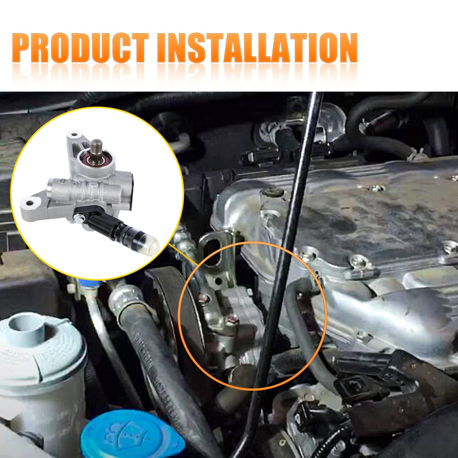 RANSOTO Power Steering Pump Power Assist Pump Compatible with 2005-2010 Honda Odyssey 2005-2008 Honda Pilot 2007-2013 Acura MDX Replace 56110-RGL-A03 21-5442 56110RYEA03 56110RGLA04