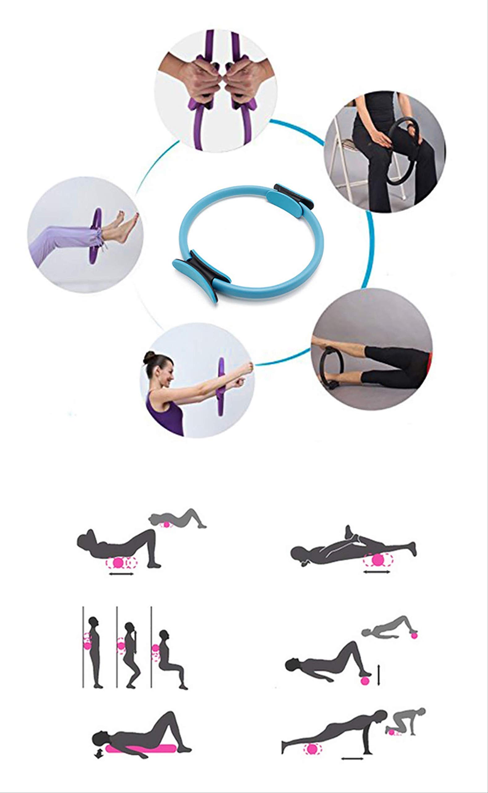 Sunfaye Yoga Circle Pilates Sport Ring Gym Workout Pilates Accessories Yoga Ring Resistance Ring