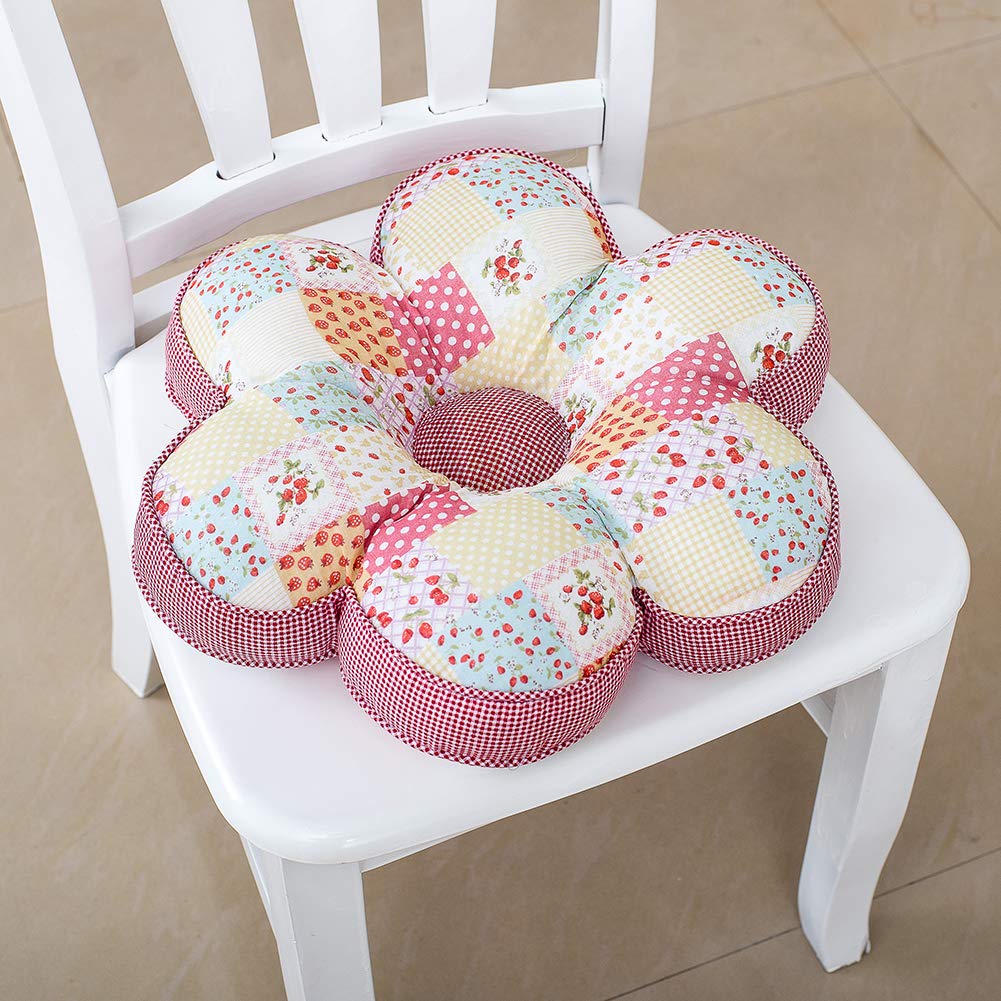 vctops Boho Floral Printed Decorative Pillow Flower Shaped Chair Cushion Seat Pad Floor Cushion Pillow (16"x16"x3",012)