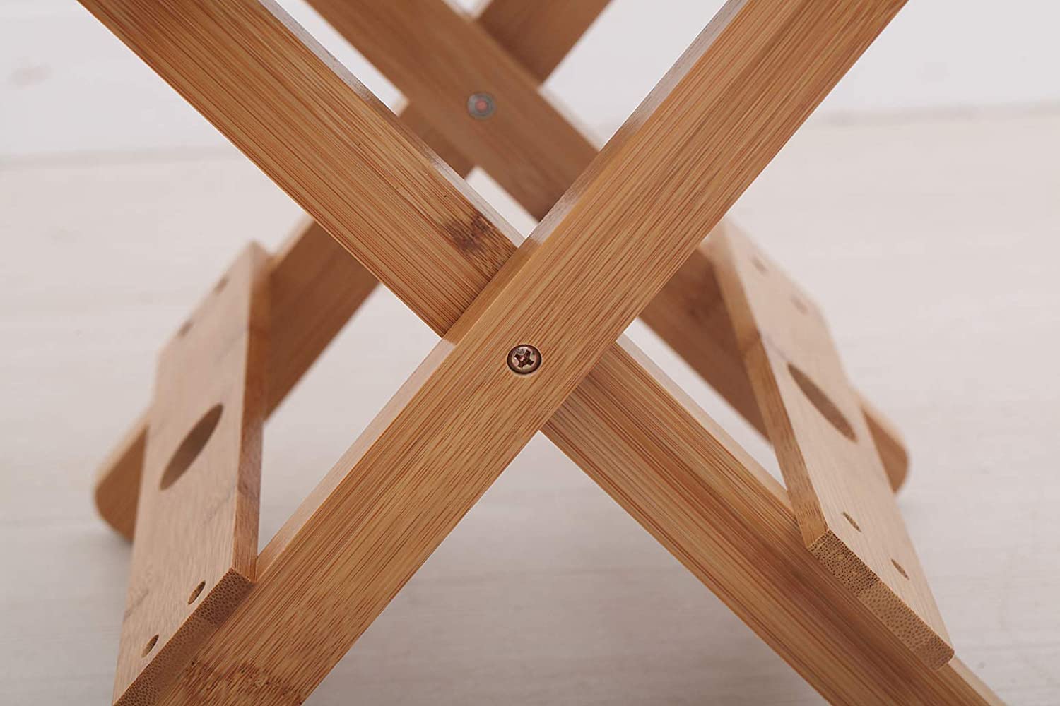 Salafey Bamboo Folding Stool for Shaving Shower Foot Rest,Home Portable Folding Shower Seat,Fully Assembled 12.4” Height