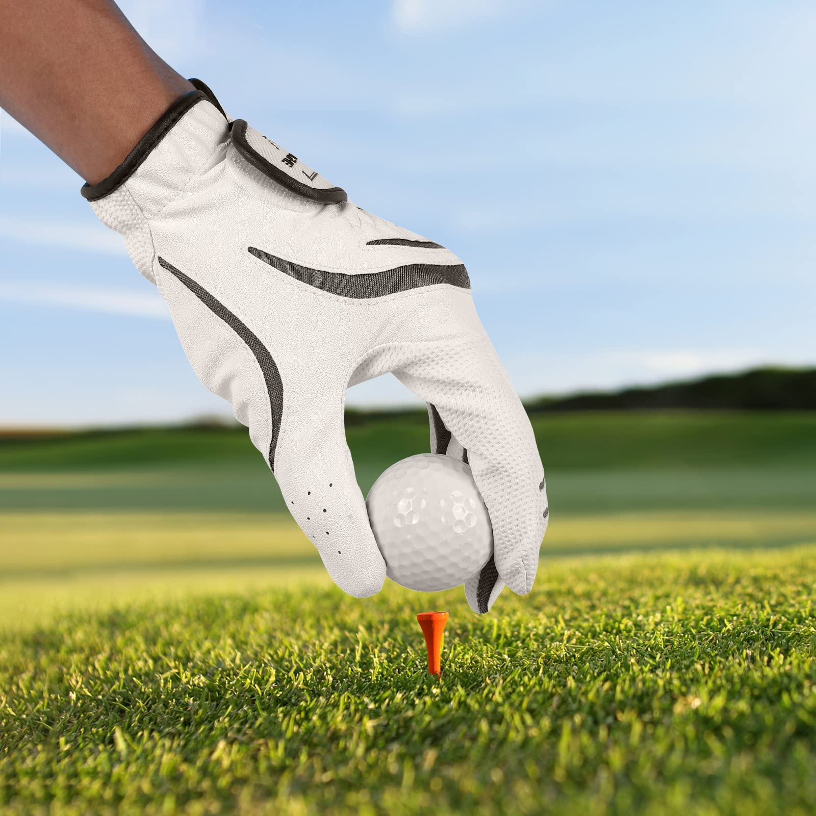 Zdmathe Premium Synthetic Golf Gloves for Men Right Handed Golfer - Mens Golf Glove All Weather Grip Soft Comfortable Leather Golf Gloves, Worn on Left Hand