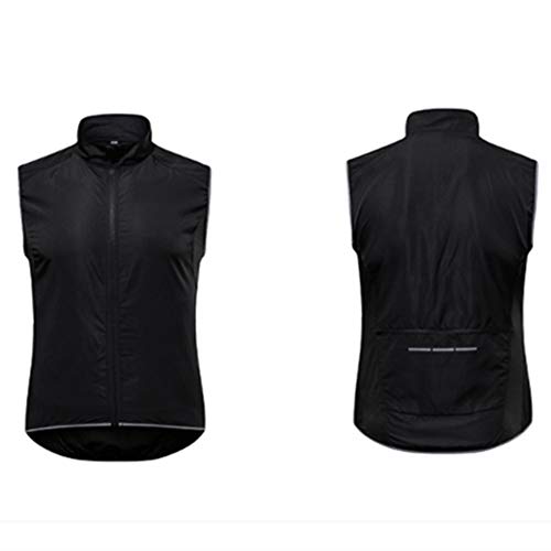 Shlia Men's Cycling Running Jacket Windproof Vests Bike Sleeveless Jackets Water-Resistant Coat (Green,XL)